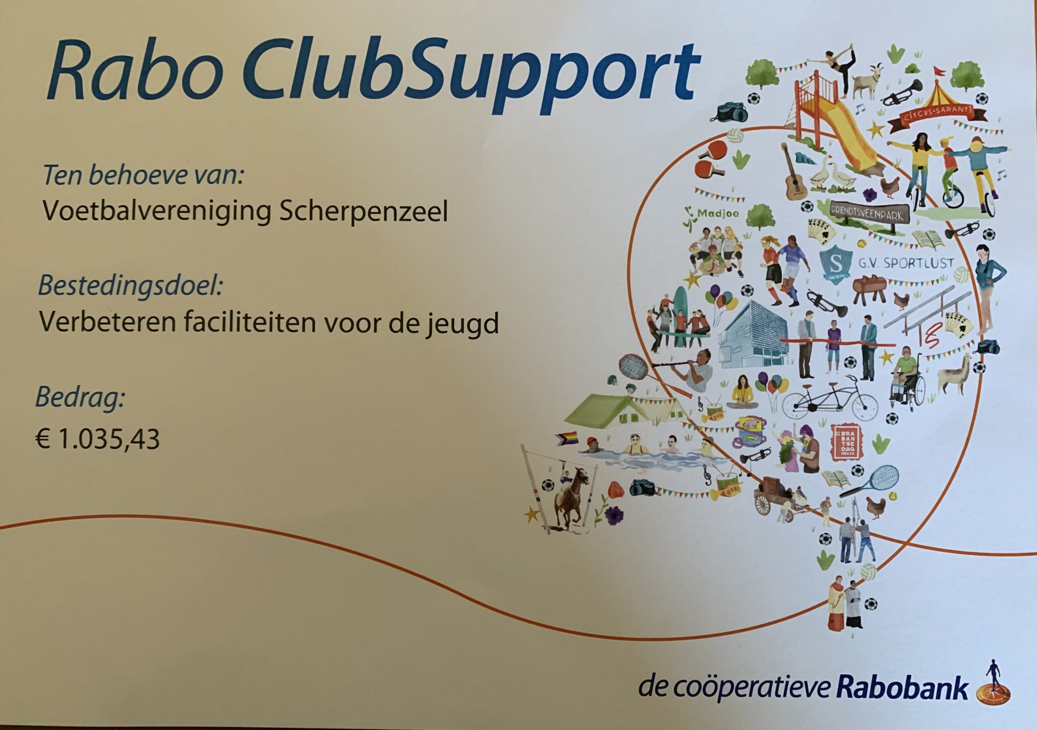 Rabo Club Support opbrengst | VV Scherpenzeel